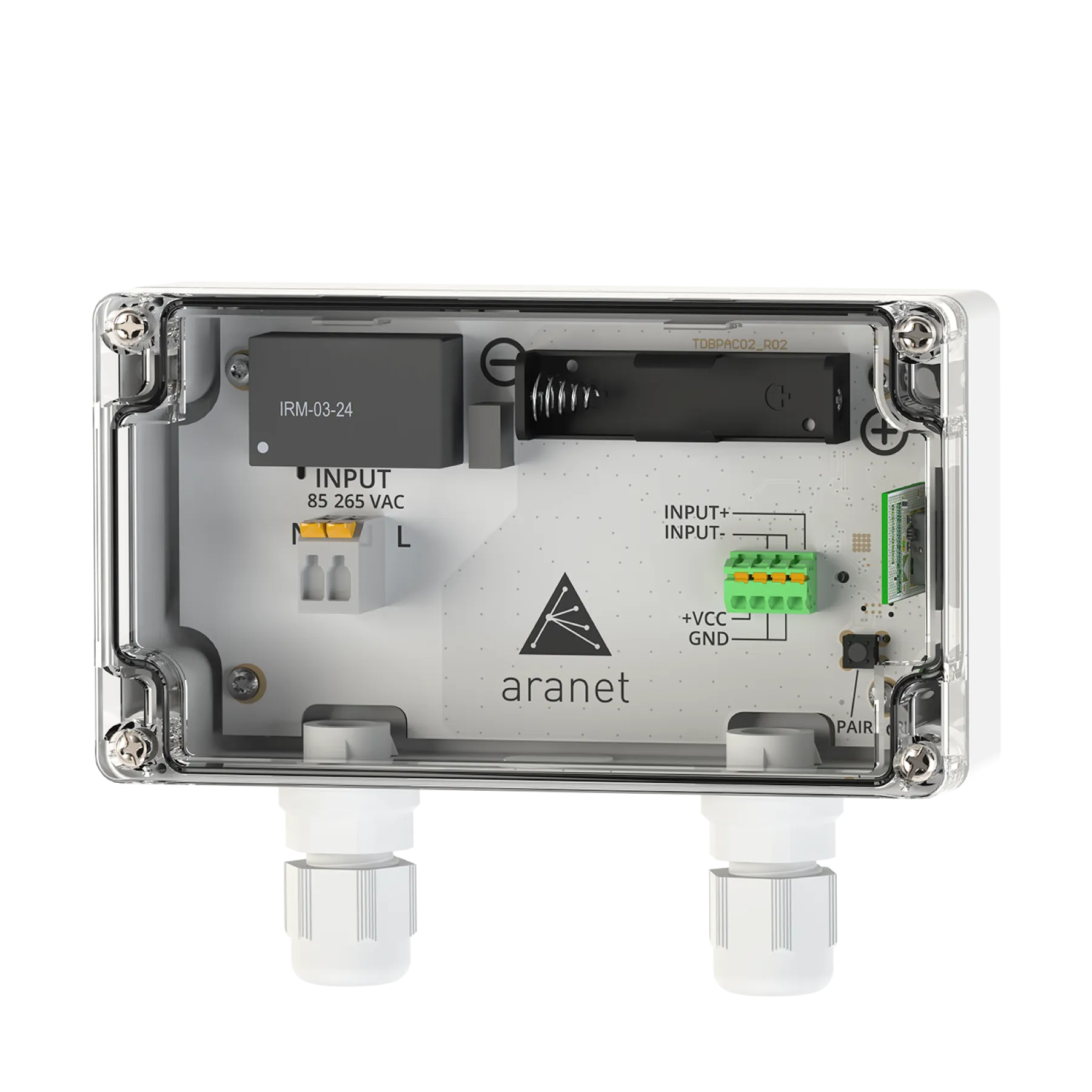 Aranet 4-20 mA transmitter with 12 VDC power supply
