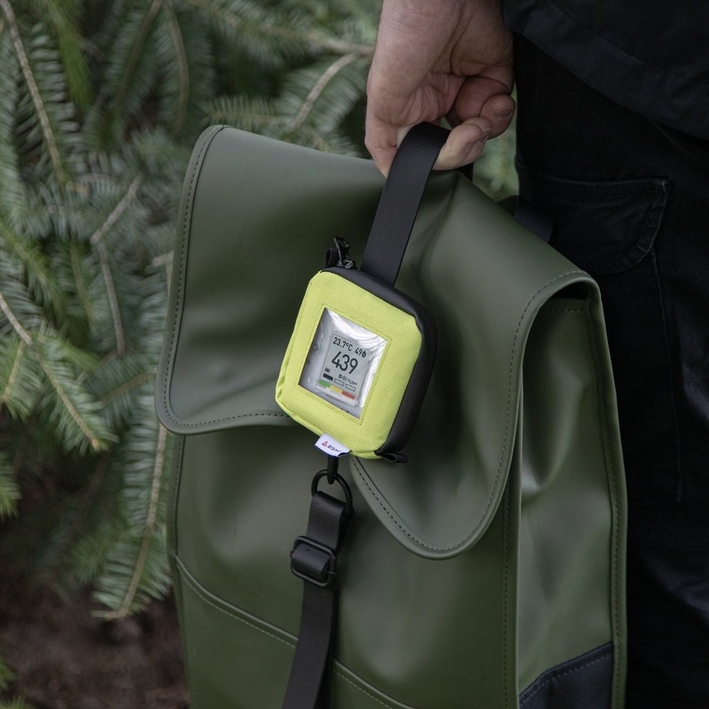 Bright Green Travel Case With a Screen